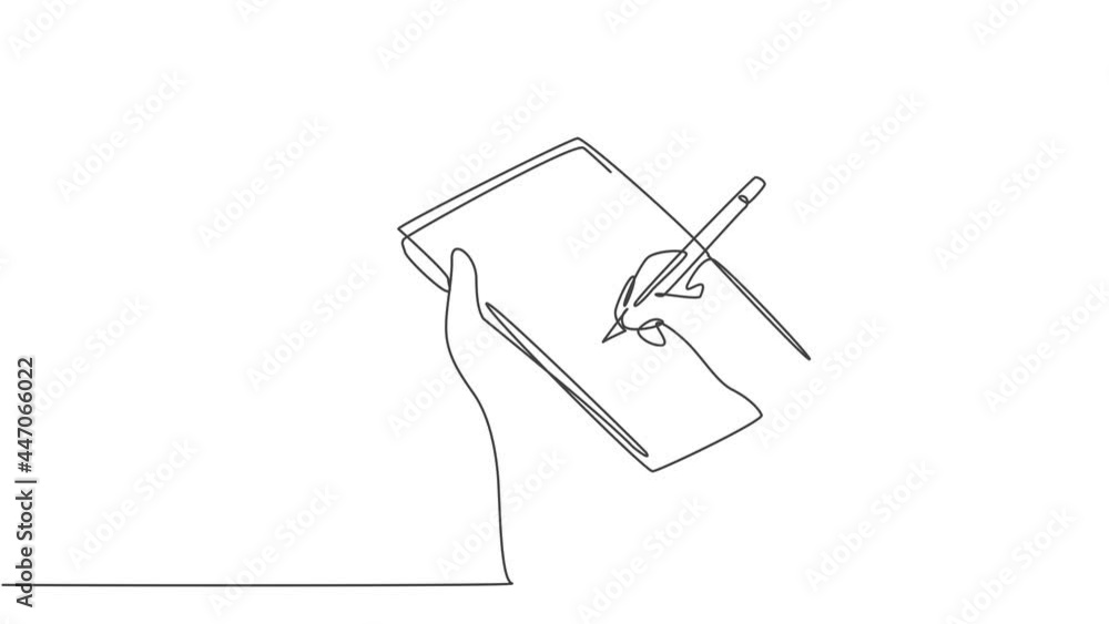 Animated self drawing of single continuous line draw hand gesture fast ...