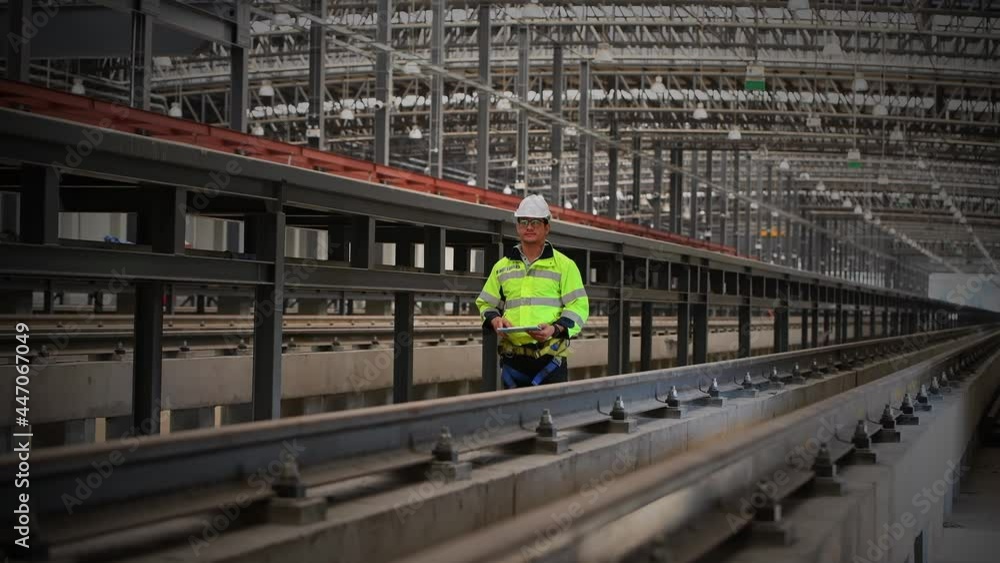 Video „engineer under inspection and checking construction process ...