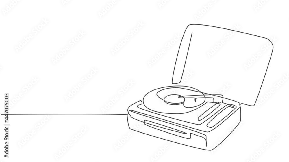 Self drawing animation of one single line draw retro old classic ...