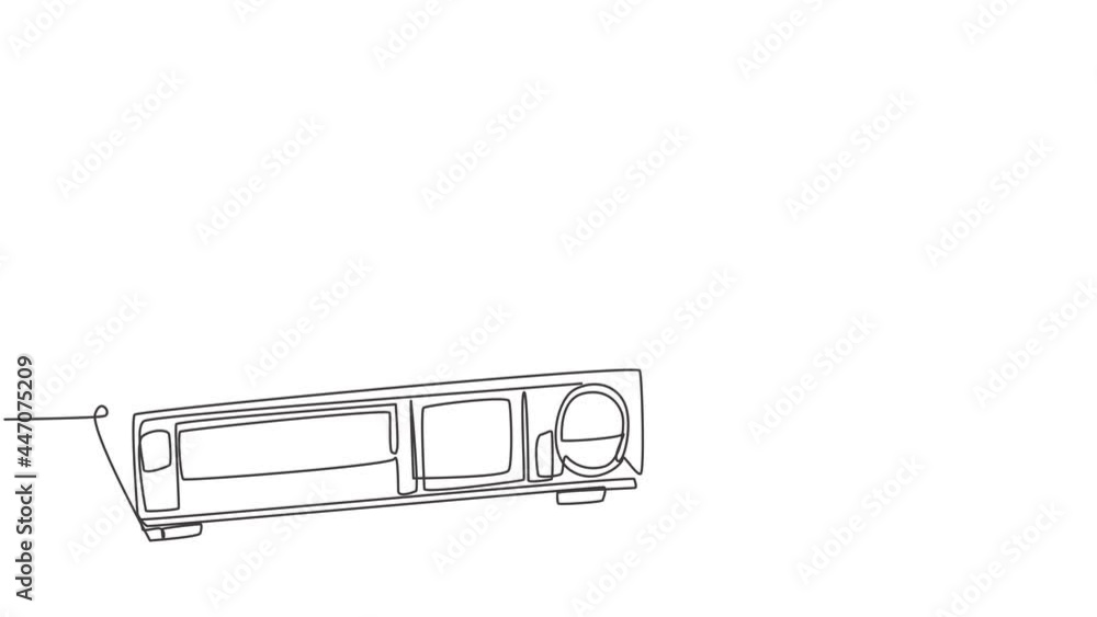 Vidéo Stock Animated self drawing of single continuous line draw retro ...
