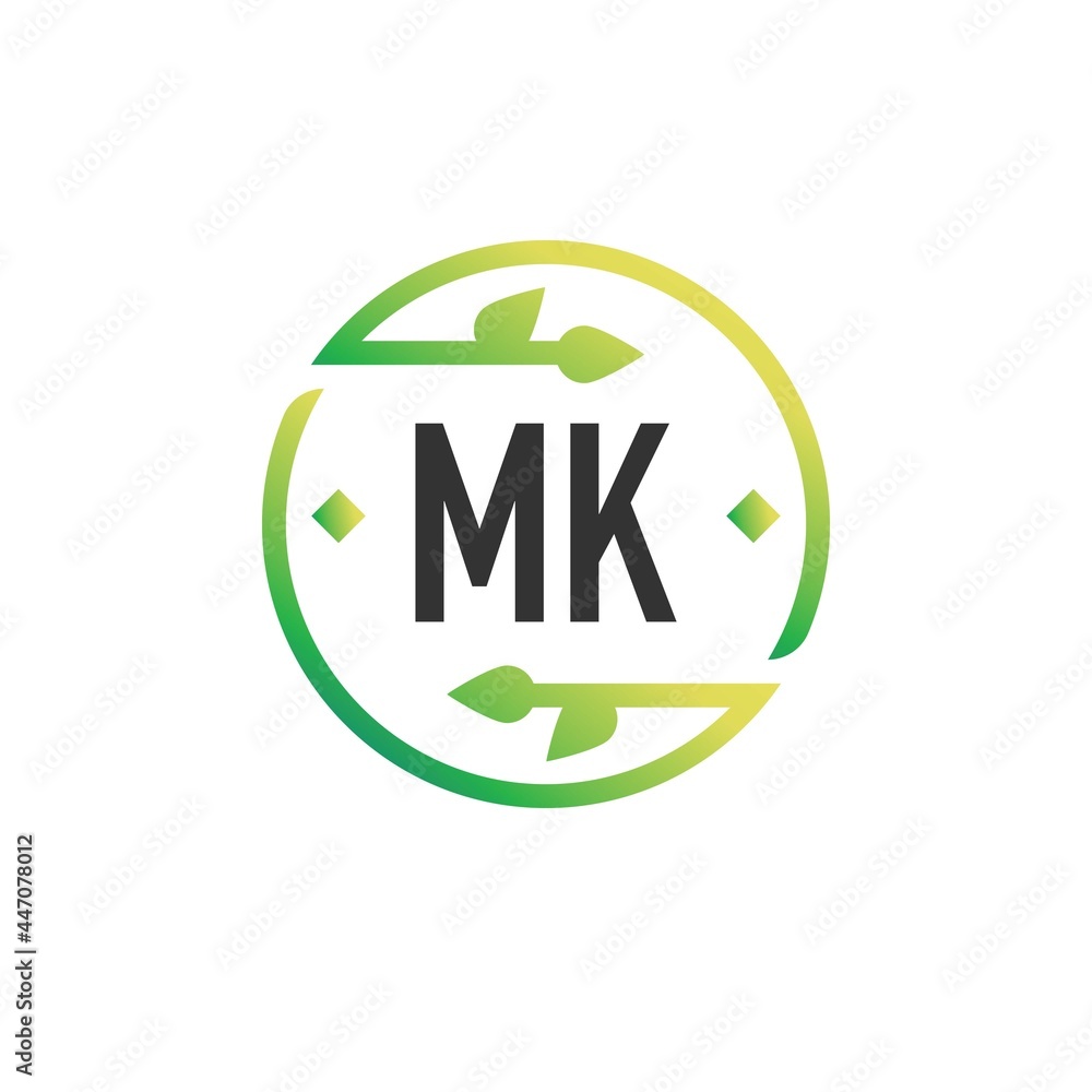 Initial Letter MK Nature Logo Design Template. Green Eco template logo ...