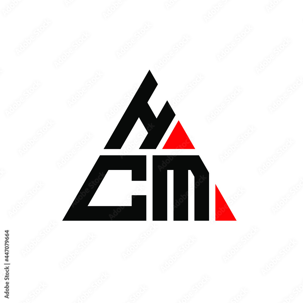 HCM triangle letter logo design with triangle shape. HCM triangle logo ...