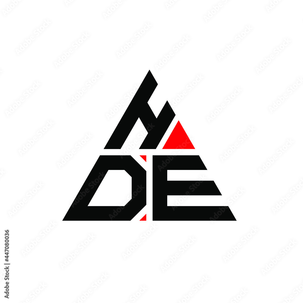 HDE triangle letter logo design with triangle shape. HDE triangle logo ...