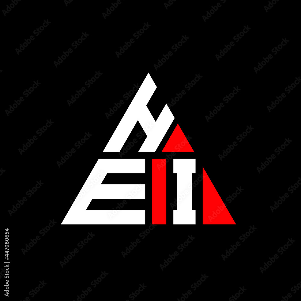HEI triangle letter logo design with triangle shape. HEI triangle logo ...