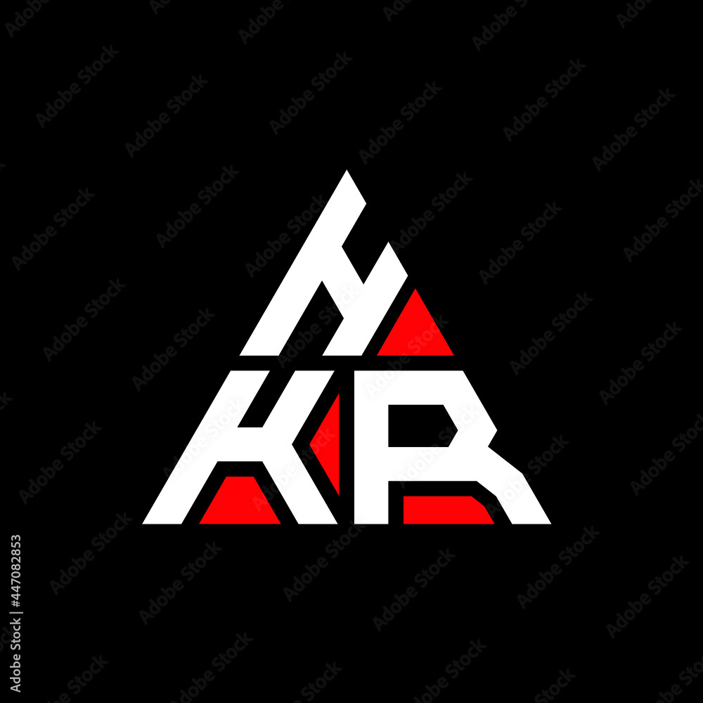 HKR triangle letter logo design with triangle shape. HKR triangle logo ...