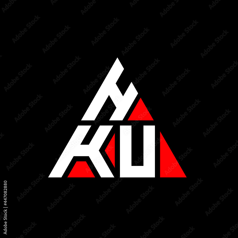 HKU triangle letter logo design with triangle shape. HKU triangle logo ...