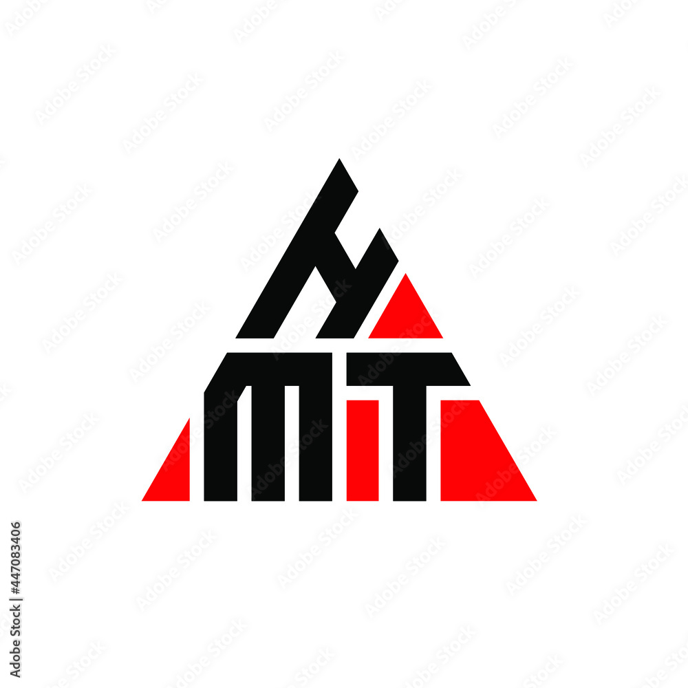 HMT triangle letter logo design with triangle shape. HMT triangle logo ...