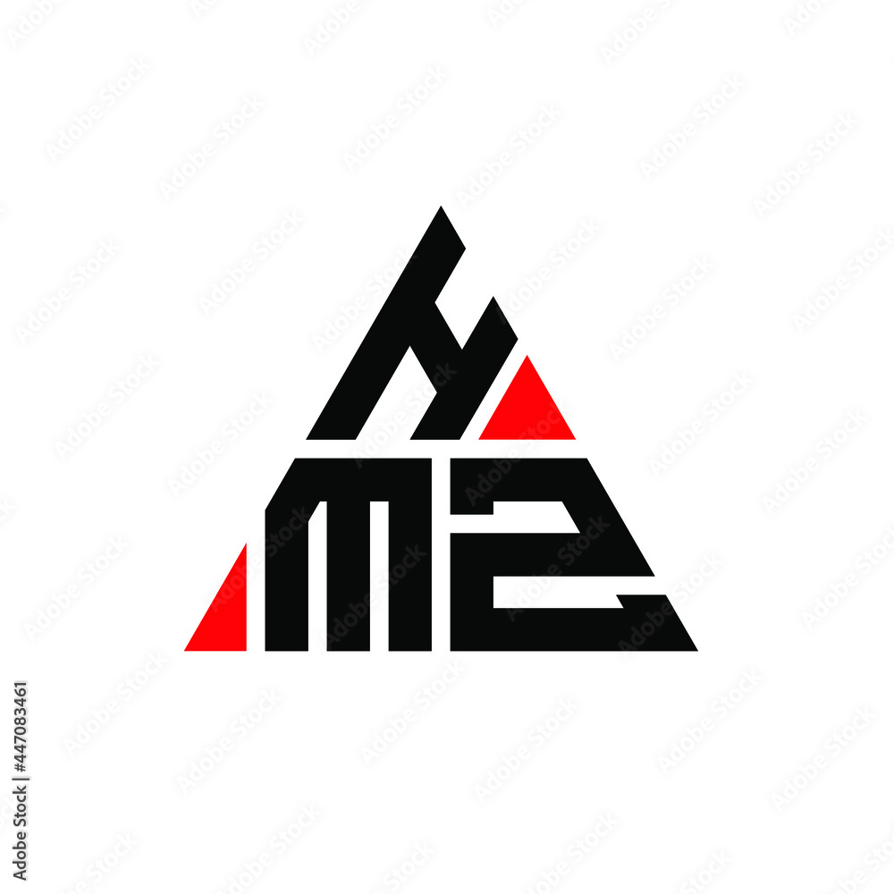 HMZ triangle letter logo design with triangle shape. HMZ triangle logo ...