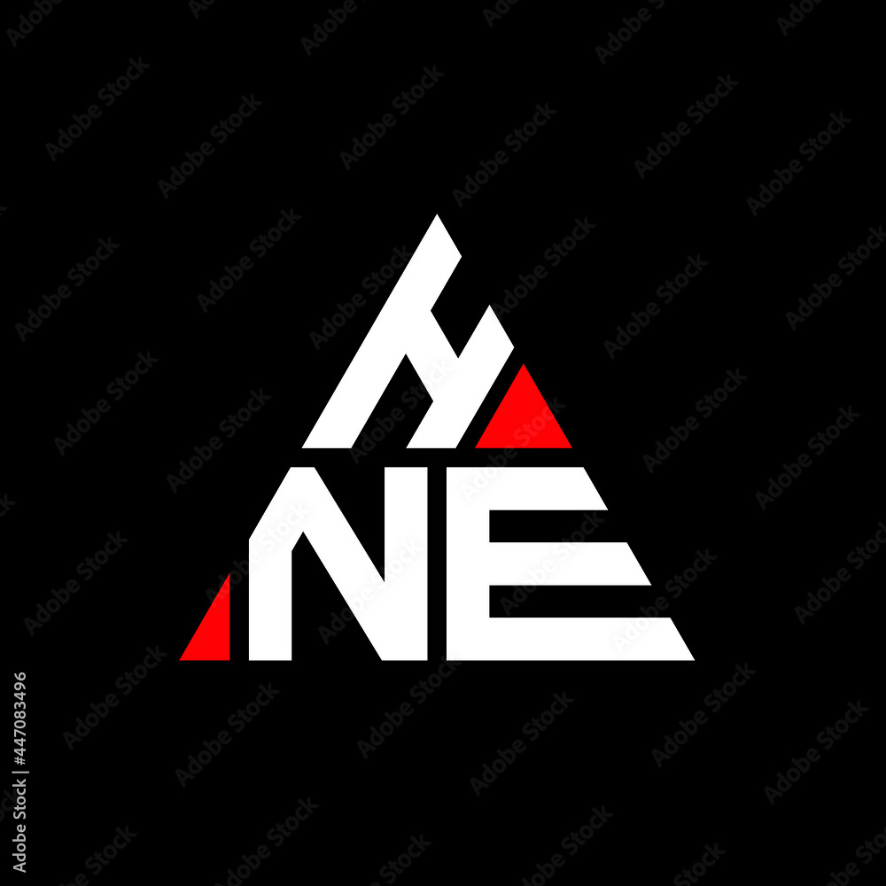 HNE triangle letter logo design with triangle shape. HNE triangle logo ...