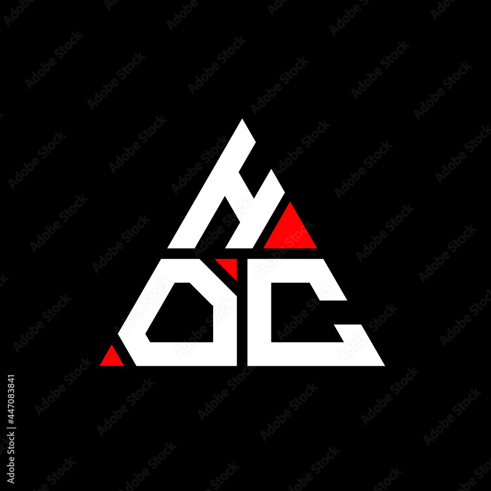 HOC triangle letter logo design with triangle shape. HOC triangle logo ...