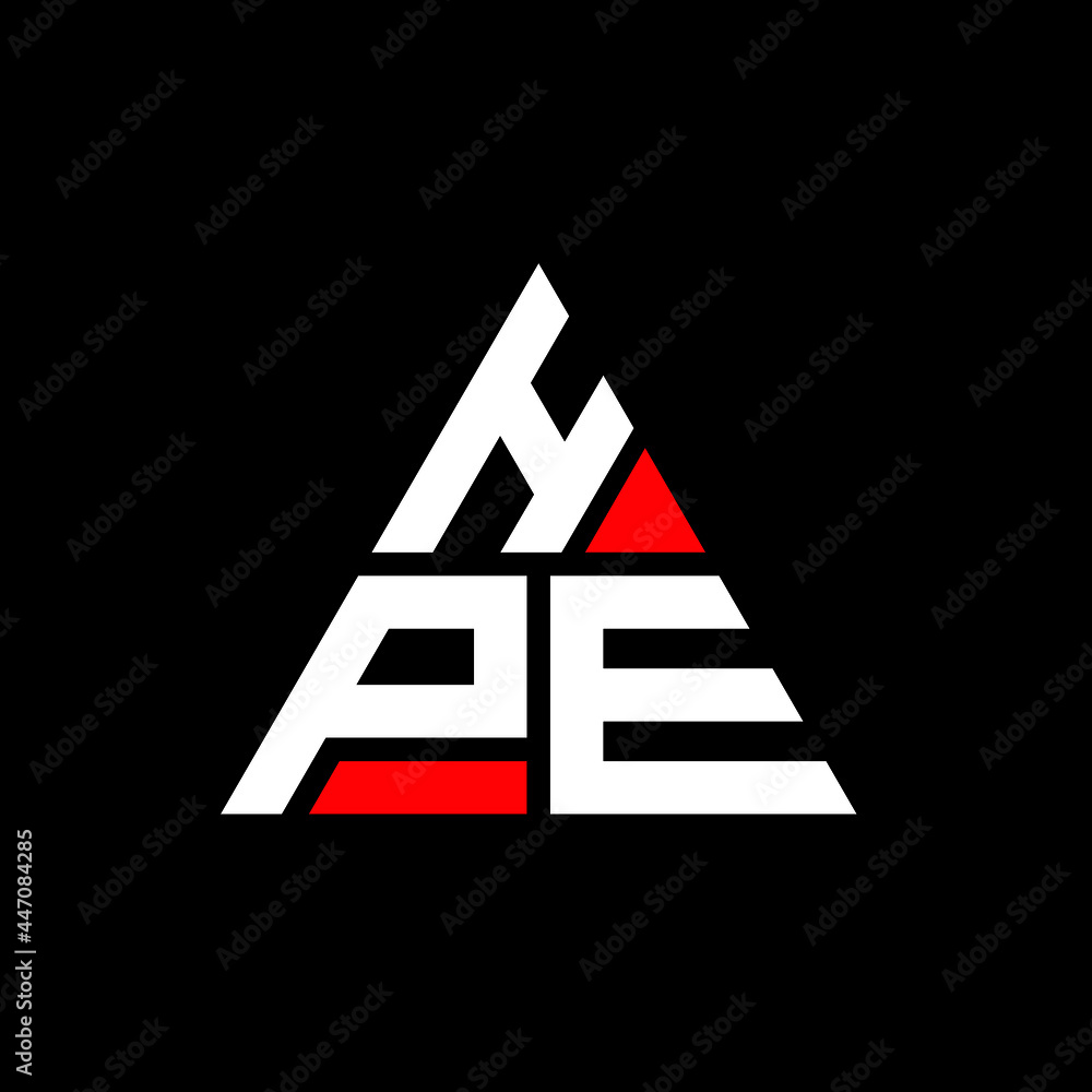 HPE triangle letter logo design with triangle shape. HPE triangle logo ...