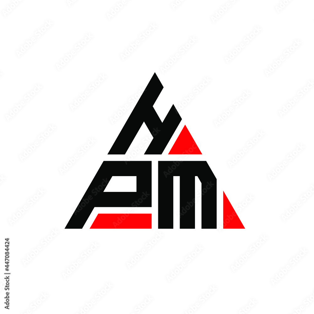 HPM triangle letter logo design with triangle shape. HPM triangle logo ...
