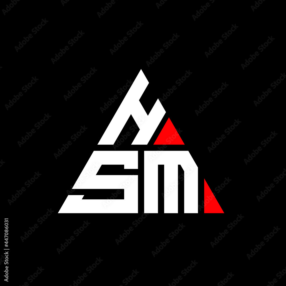 HSM triangle letter logo design with triangle shape. HSM triangle logo ...