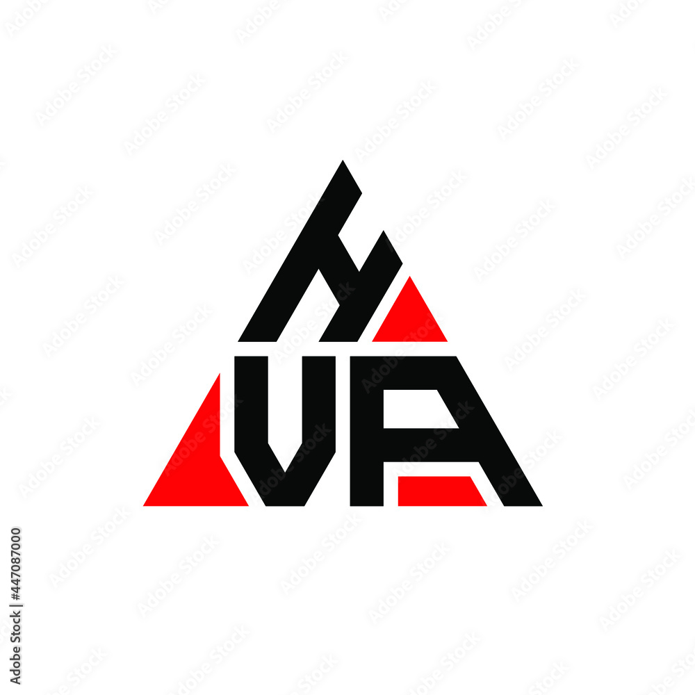 HVA triangle letter logo design with triangle shape. HVA triangle logo ...
