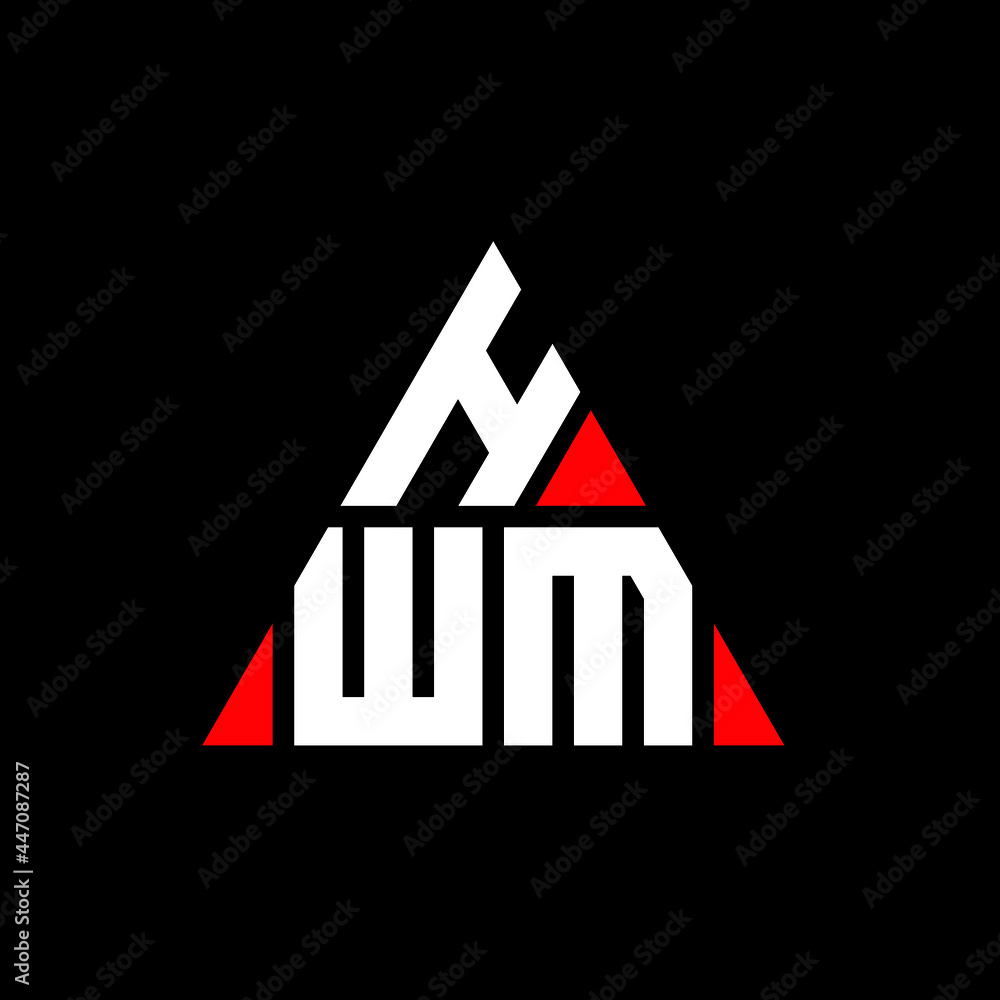 HWM triangle letter logo design with triangle shape. HWM triangle logo ...