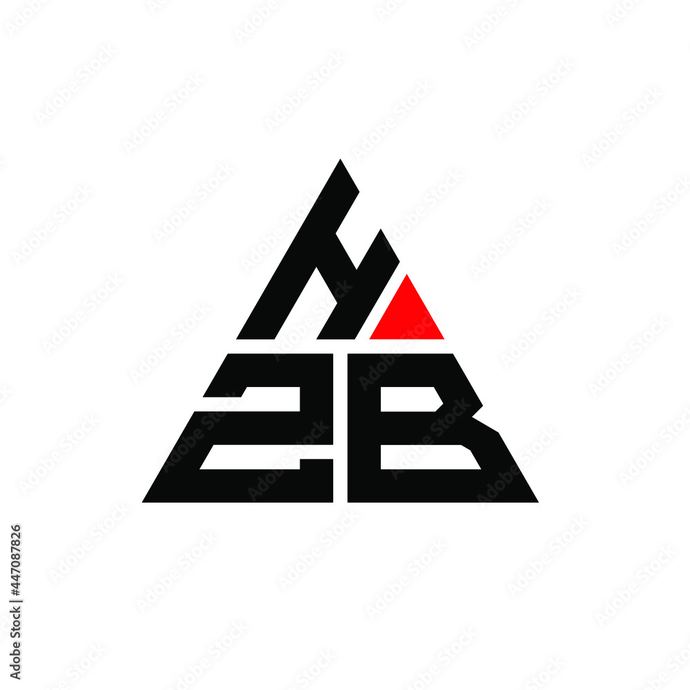 HZB triangle letter logo design with triangle shape. HZB triangle logo ...