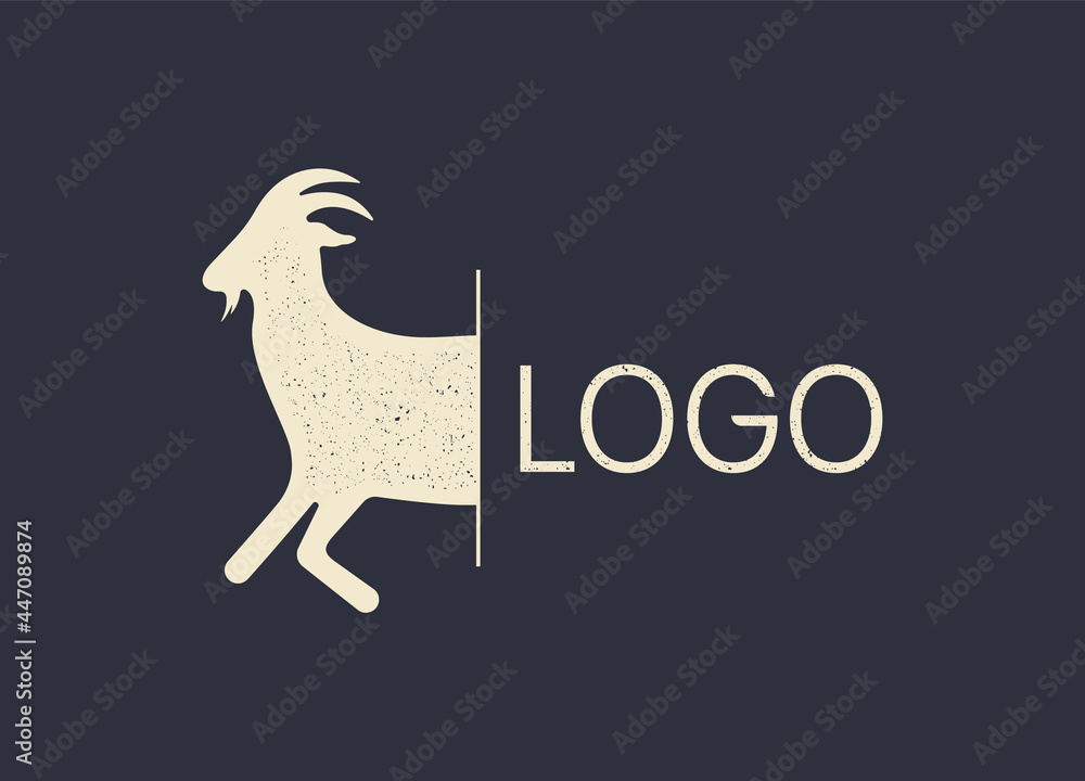 Vintage goat logo for Butchery meat shop, goat farm, dairy farm. Logo ...