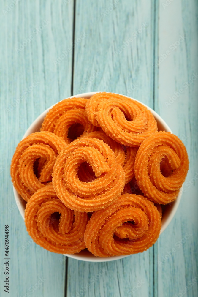 Indian savory snacks- Murukku, muruku, chakli, chakki, Stock Photo ...