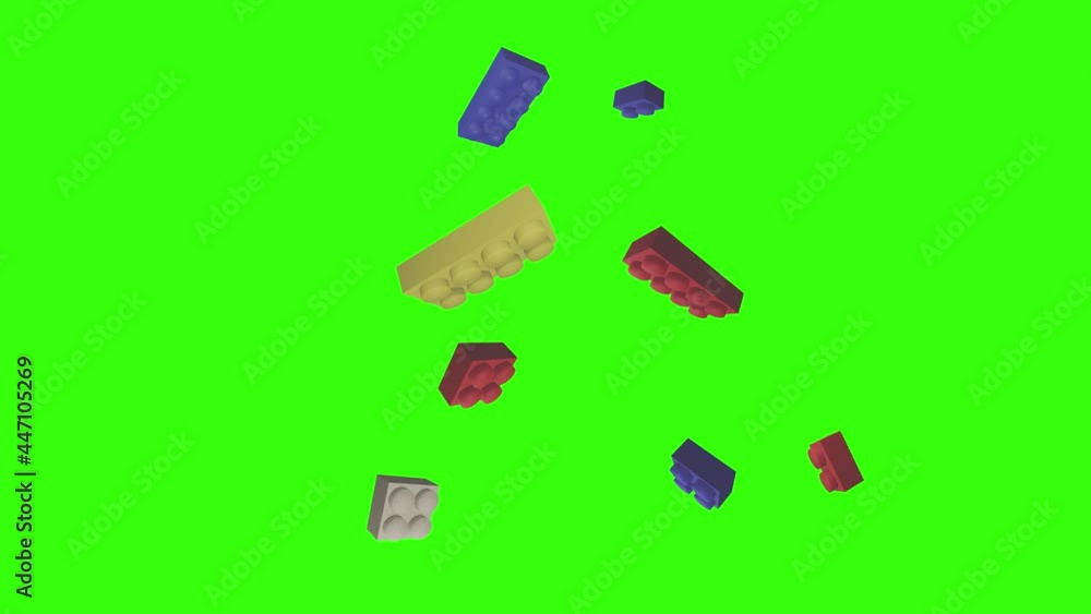 Lego pieces animation on green screen chroma key, graphic source ...