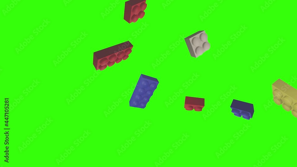 blocks pieces animation on green screen chroma key, graphic source ...