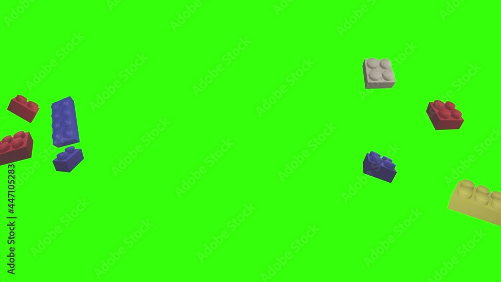 Lego pieces animation on green screen chroma key, graphic source ...