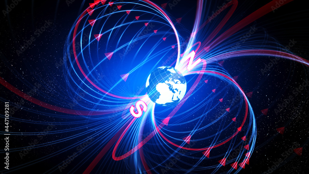 magnetic earth It is 3d animated magnetic earth model rotating with ...