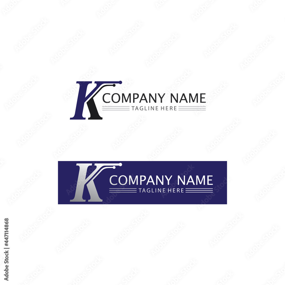 K logo design K letter font Concept Business logo vector and design ...