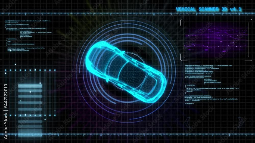 Vídeo do Stock: 4K Digital Futuristic hud electric car connected online ...