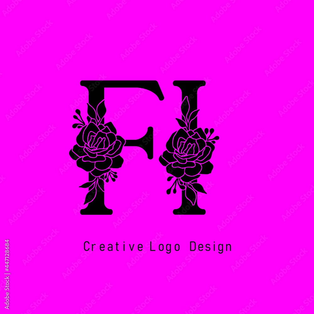 Creative FI Letter Logo Design .Simple FI Letter logo .Flower Log ...