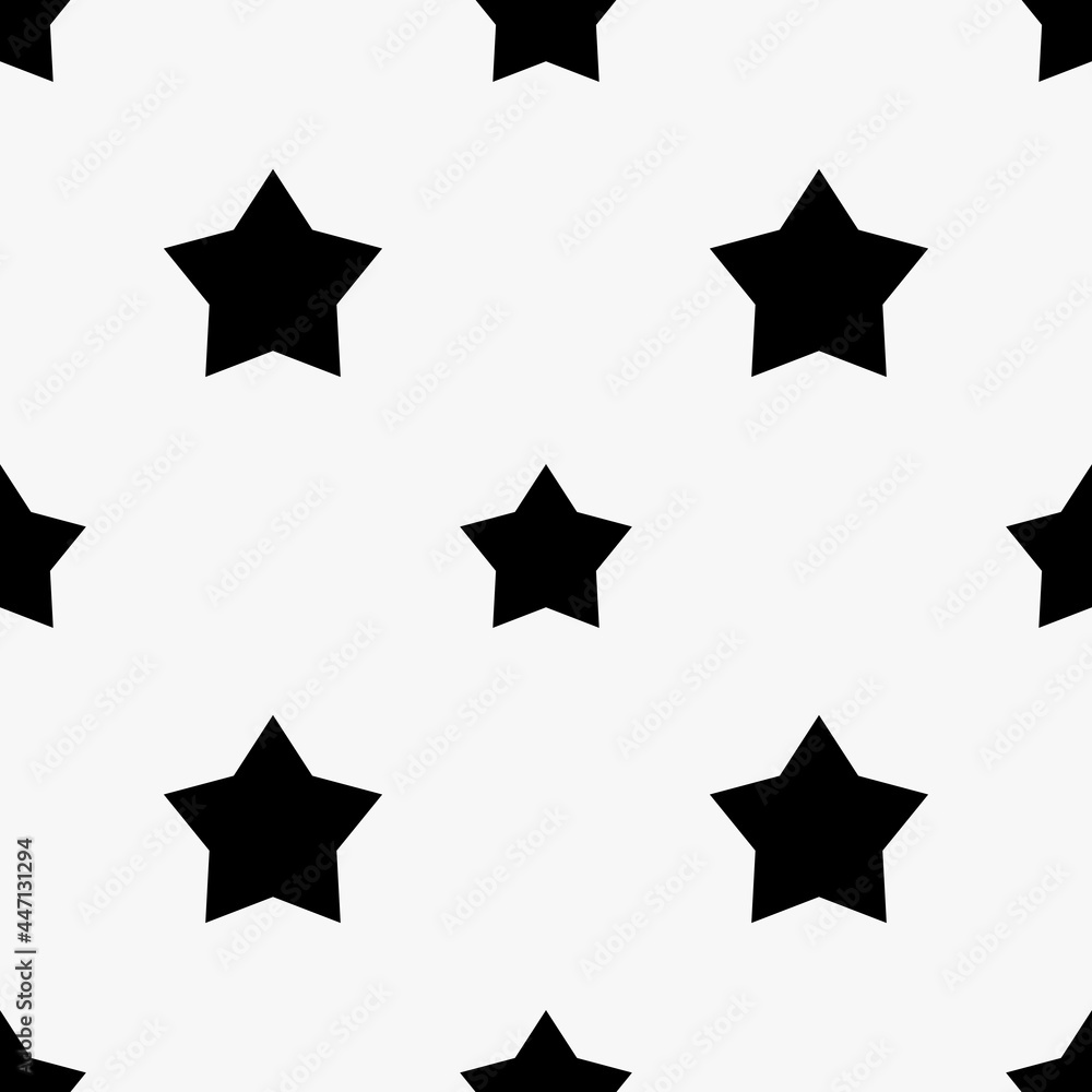 Vector black strars. White background. Repeated stars sample pattern ...