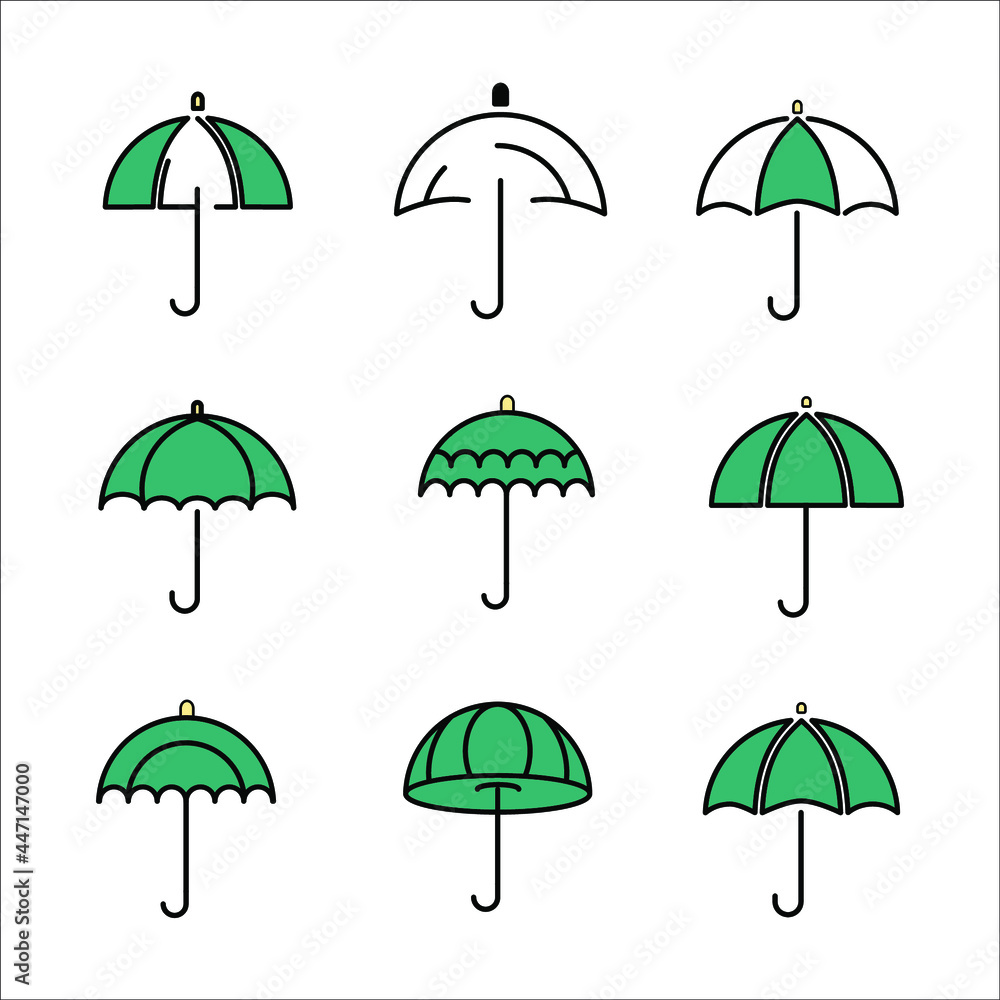 umbrella icon set. umbrella icon pack symbol vector elements for ...