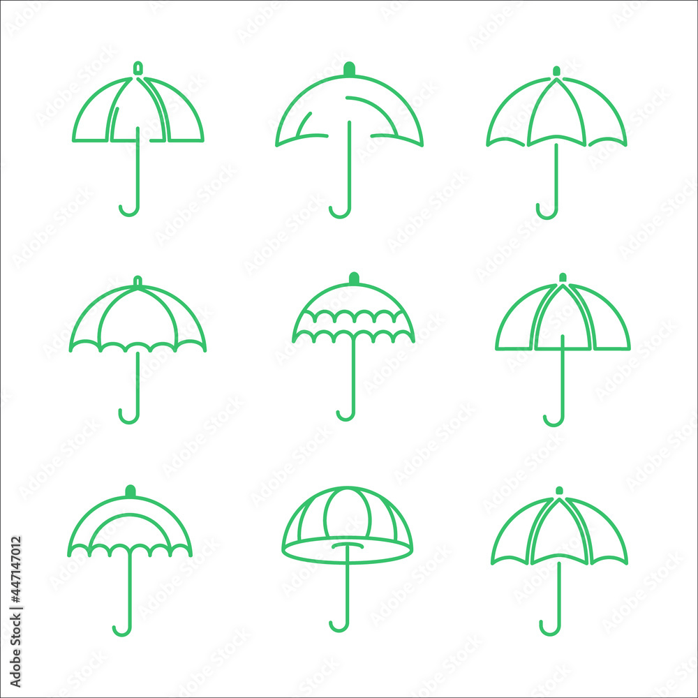 umbrella icon set. umbrella icon pack symbol vector elements for ...