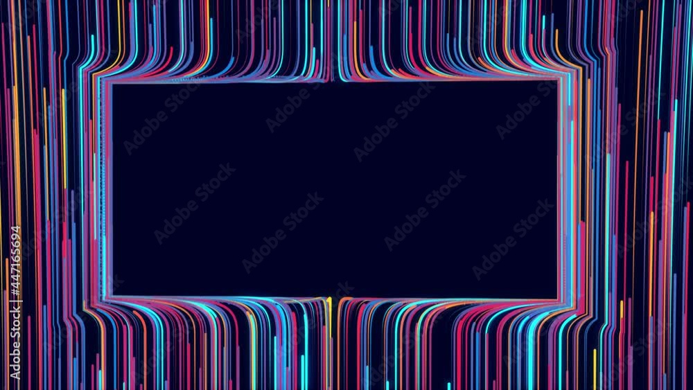 3d abstract bg with glow particles form red blue lines, with rectangle ...