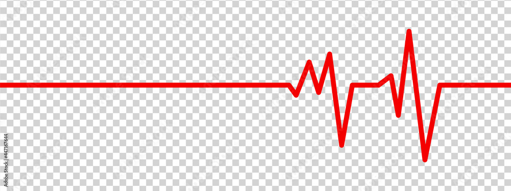 Heart rate monitor line vector isolated on transparent background ...