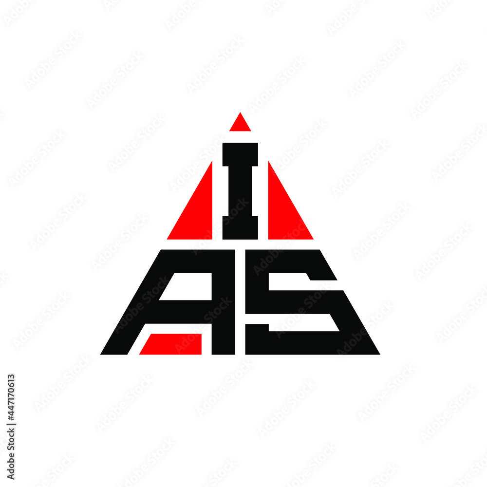 IAS triangle letter logo design with triangle shape. IAS triangle logo ...