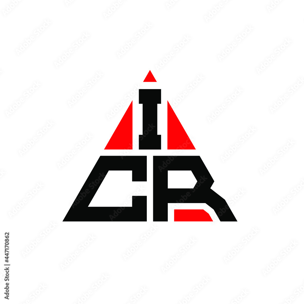ICR triangle letter logo design with triangle shape. ICR triangle logo ...