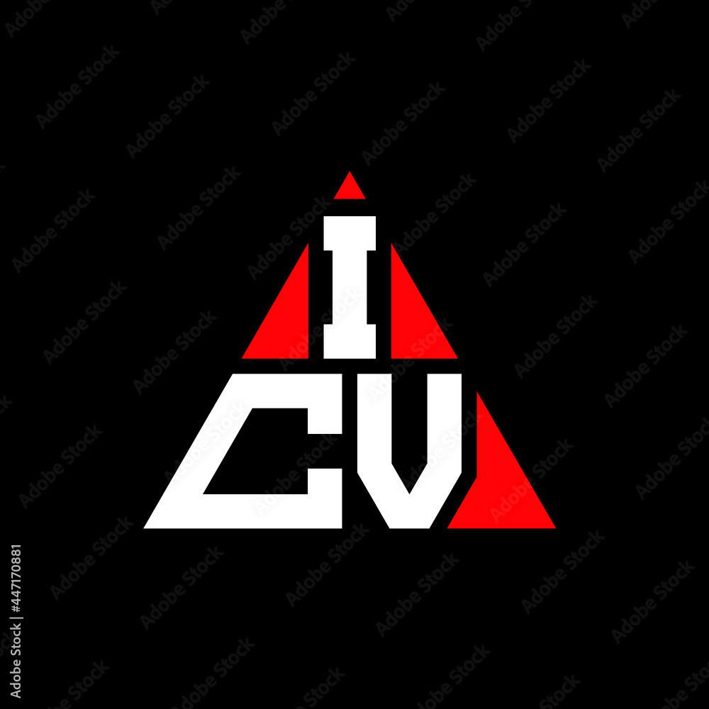 ICV triangle letter logo design with triangle shape. ICV triangle logo ...