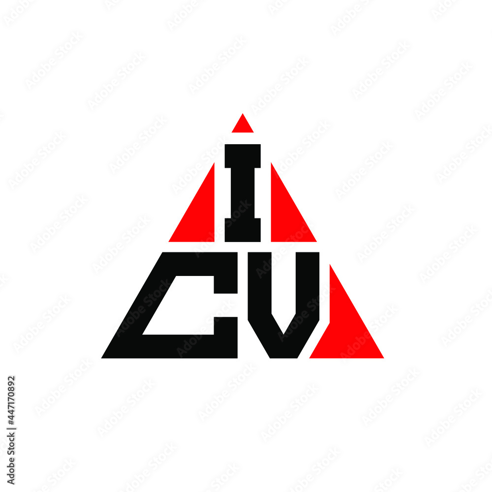 ICV triangle letter logo design with triangle shape. ICV triangle logo ...