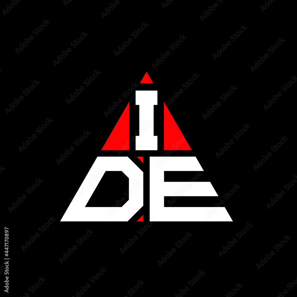 IDE triangle letter logo design with triangle shape. IDE triangle logo ...