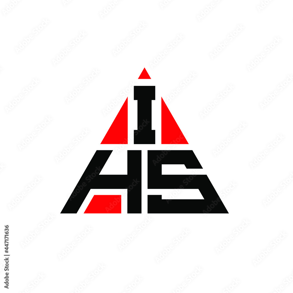 IHS triangle letter logo design with triangle shape. IHS triangle logo ...