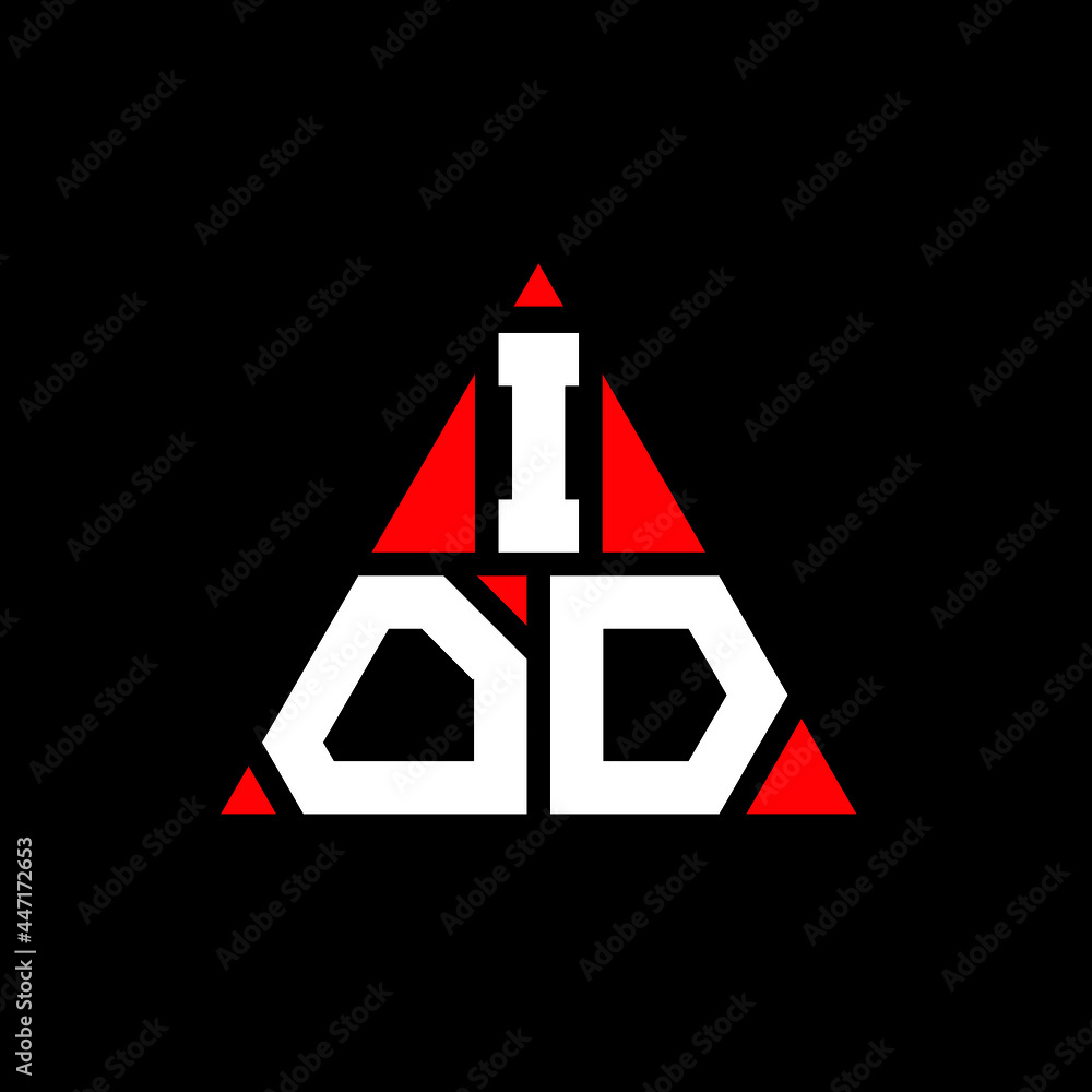 IOD triangle letter logo design with triangle shape. IOD triangle logo ...
