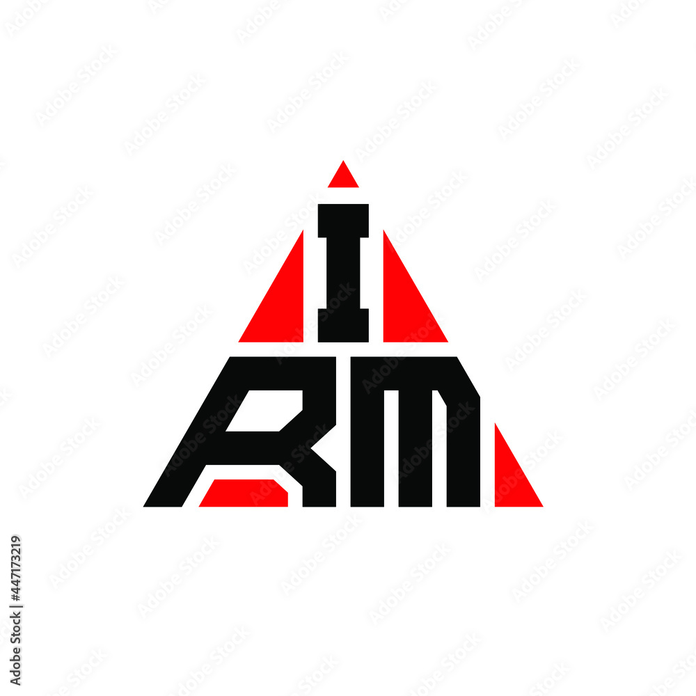 IRM triangle letter logo design with triangle shape. IRM triangle logo ...