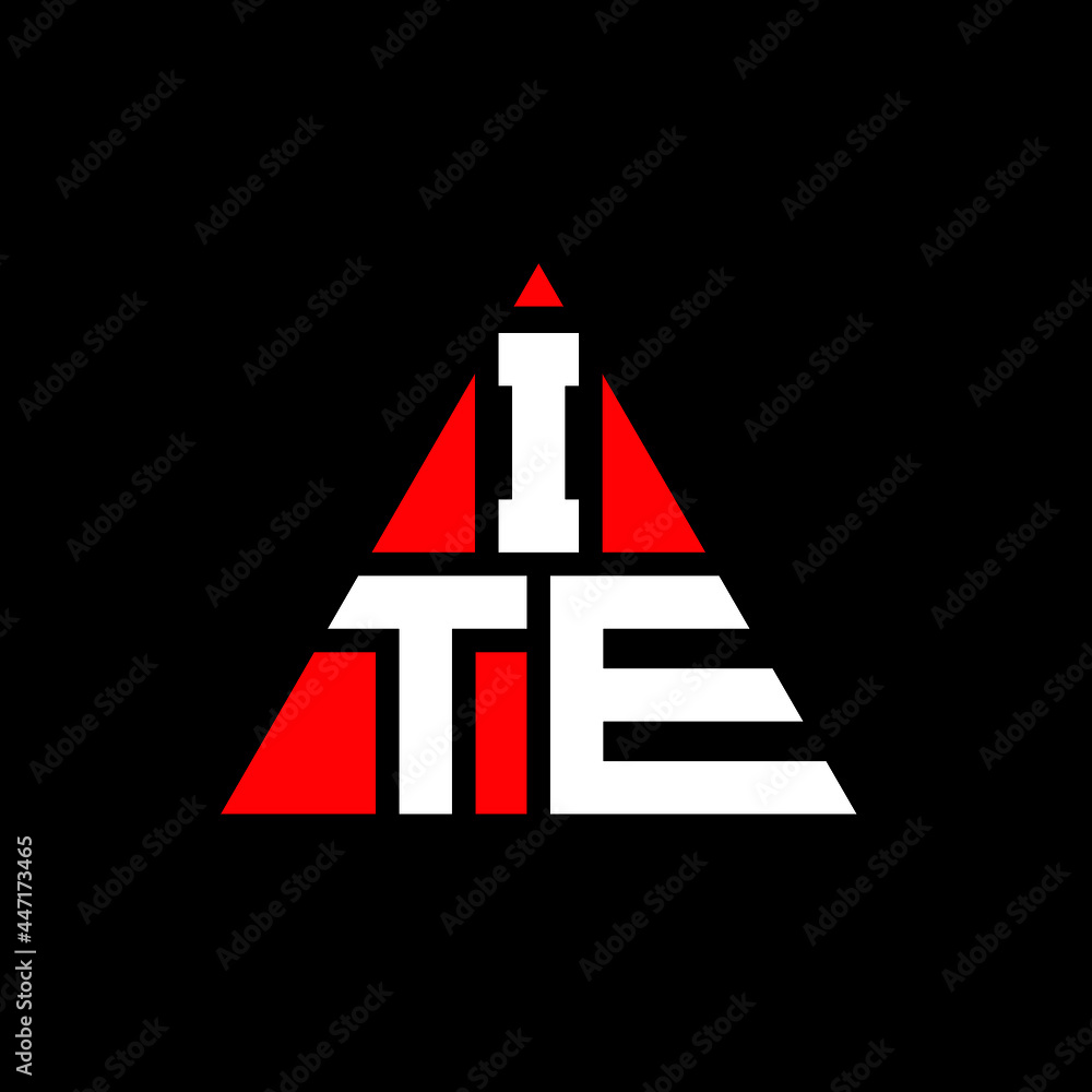 ITE triangle letter logo design with triangle shape. ITE triangle logo ...