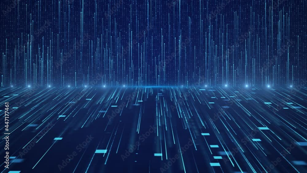 3d Big Data Visualization Futuristic Technology Loop Background. 4K ...