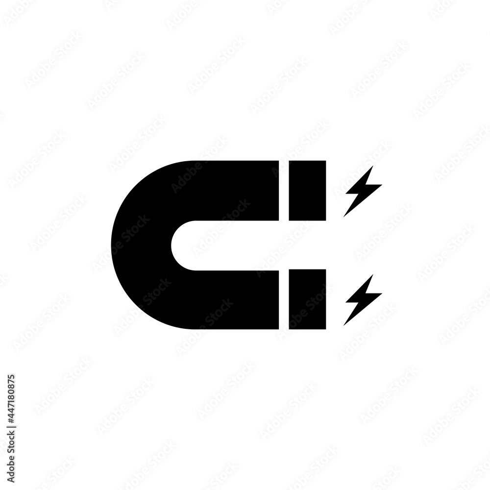 Icono de imán magnético. Electroimán. Ilustración vectorial Stock ...
