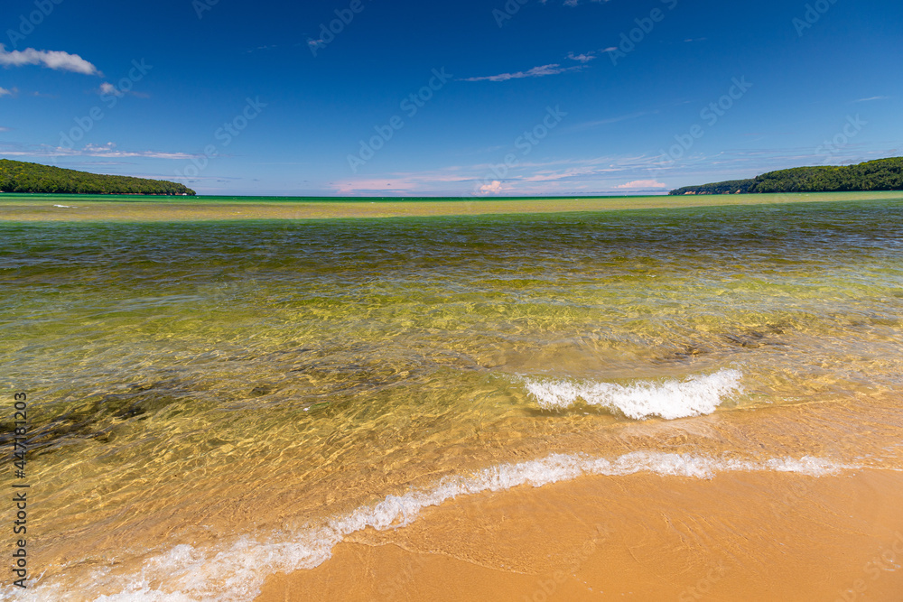 Sand Point Beach Overlooks Grand Island and the Pictured Rocks National ...