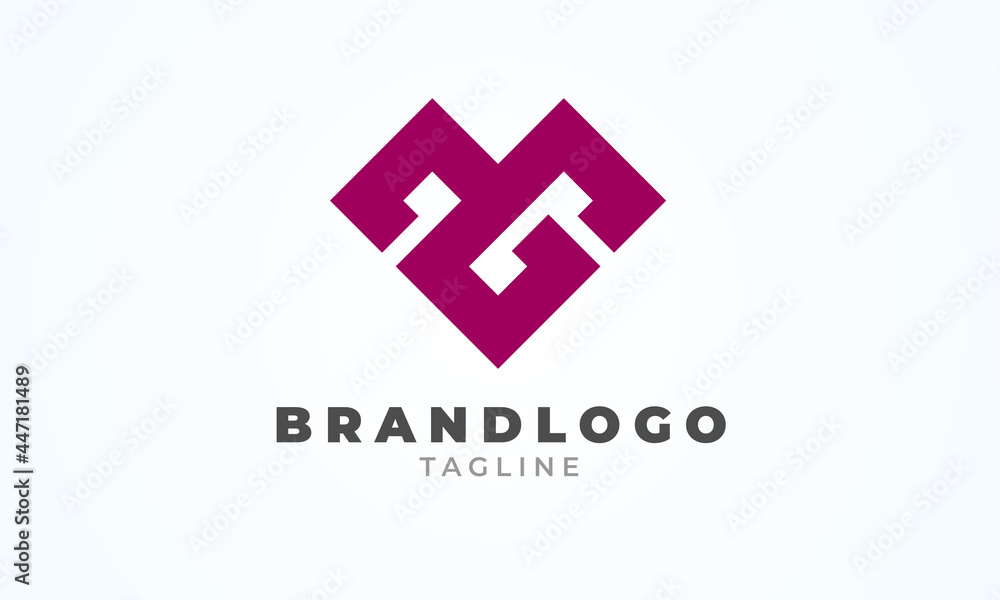 Modern 2G Logo forming heart symbol , usable for brand, business ...