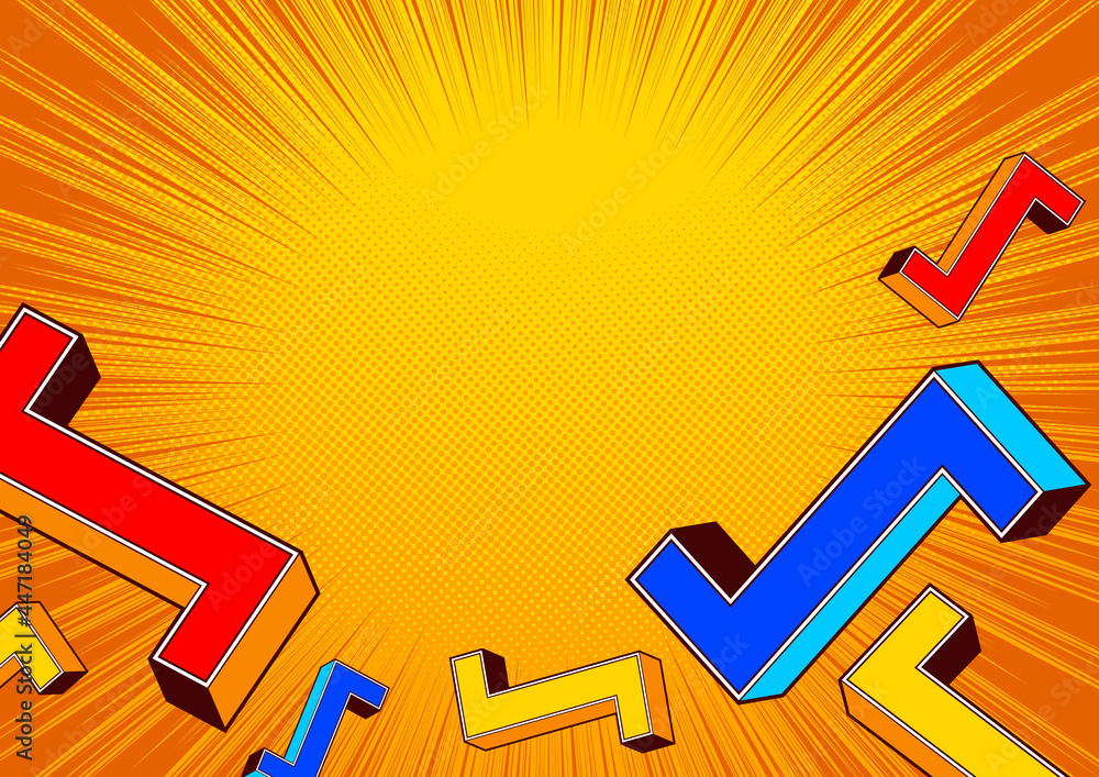 Geometric Shape comic templat background design, pop art illustration ...