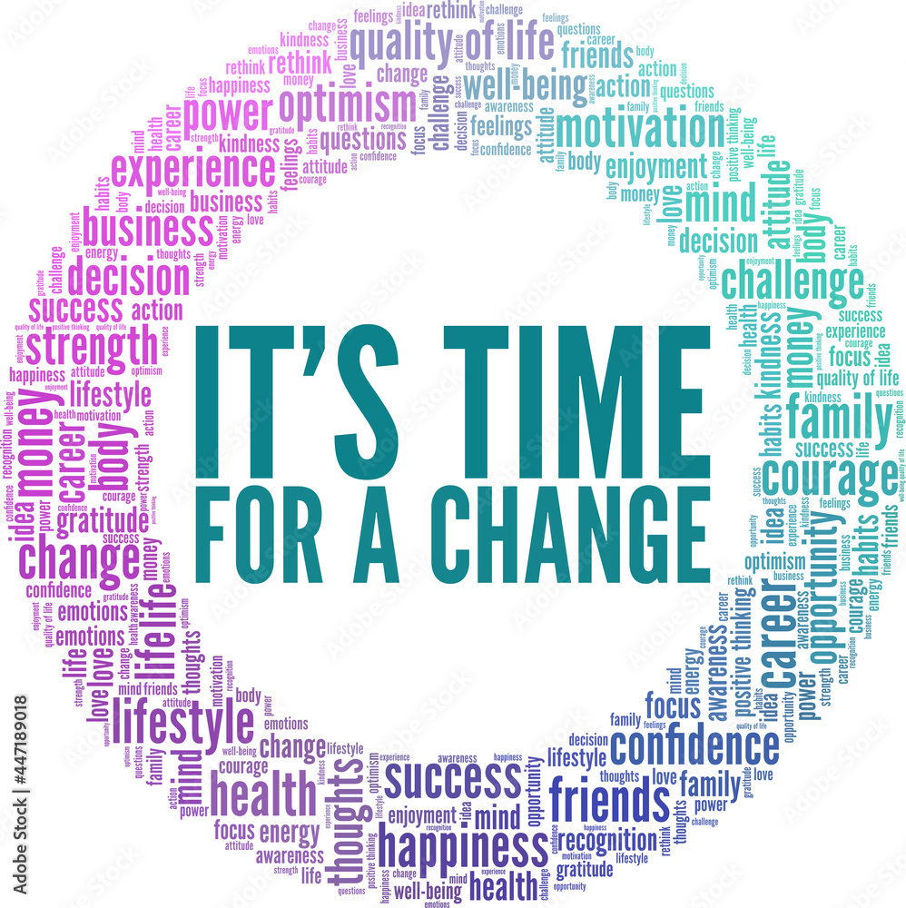 It's time for a change vector illustration word cloud isolated on a ...