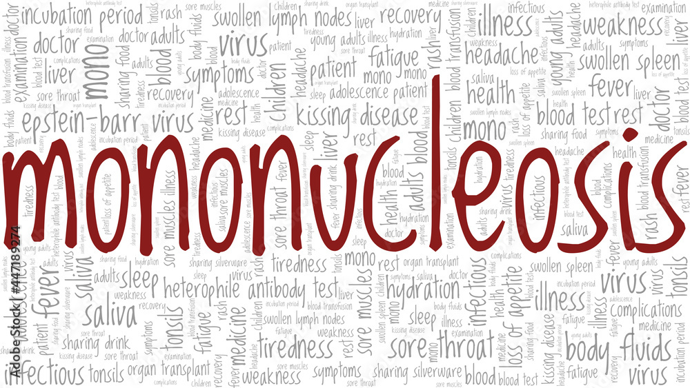 Mononucleosis vector illustration word cloud isolated on a white background. Stock Vector ...